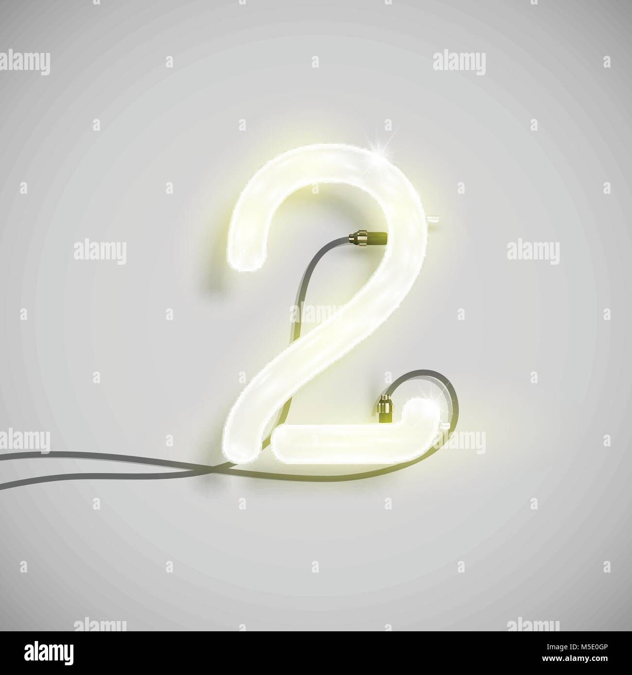 Realistic neon number, made by NeON typeset, vector Stock Vector Image ...