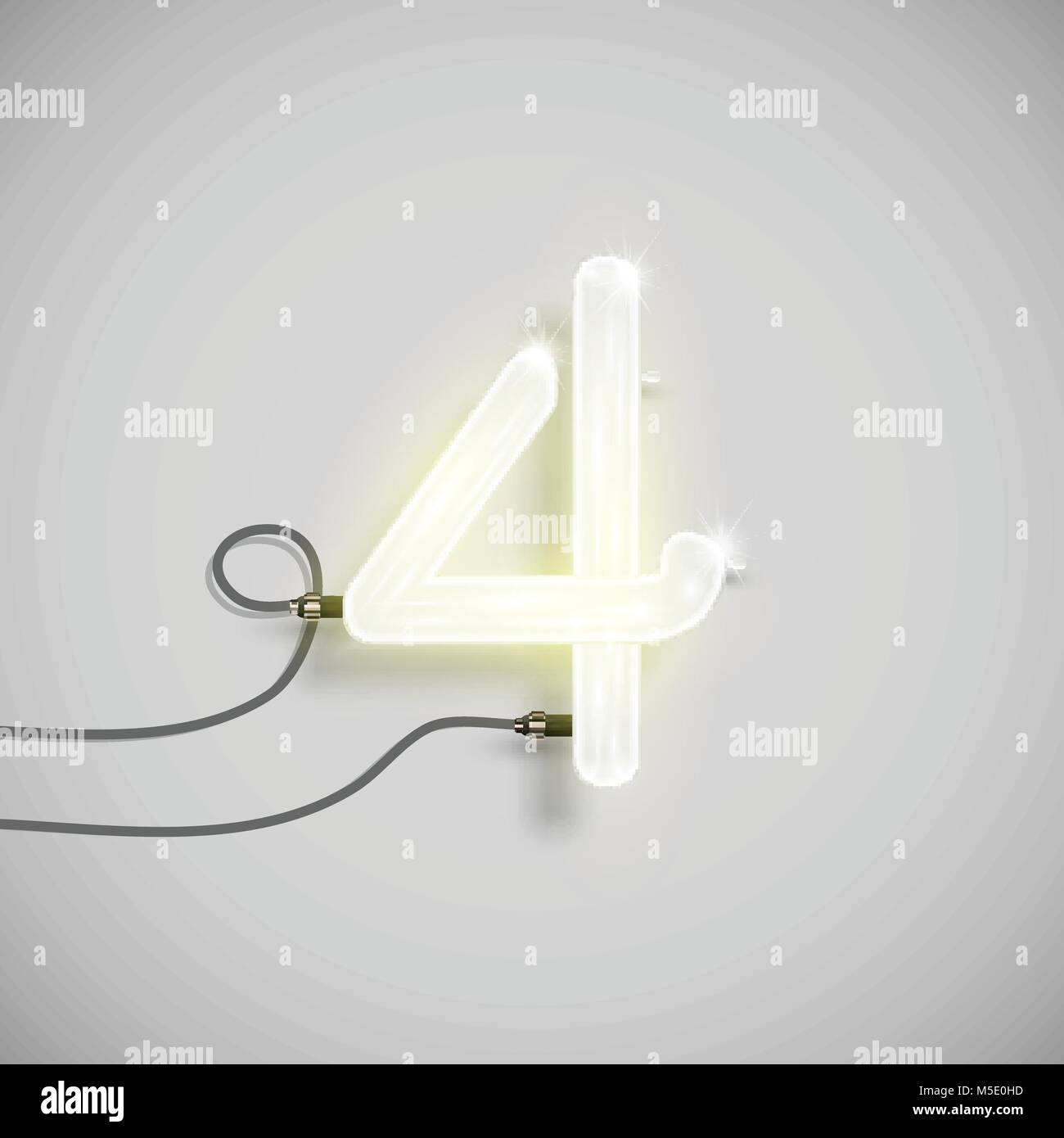 Realistic neon number, made by NeON typeset, vector Stock Vector Image ...