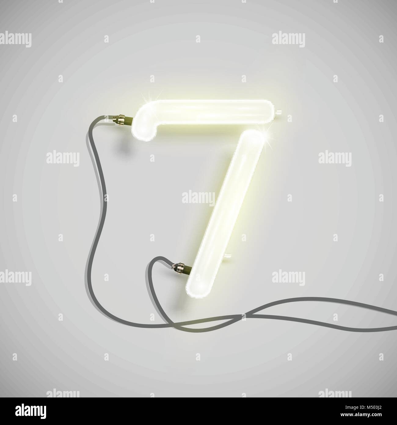 Realistic neon number, made by NeON typeset, vector Stock Vector Image ...