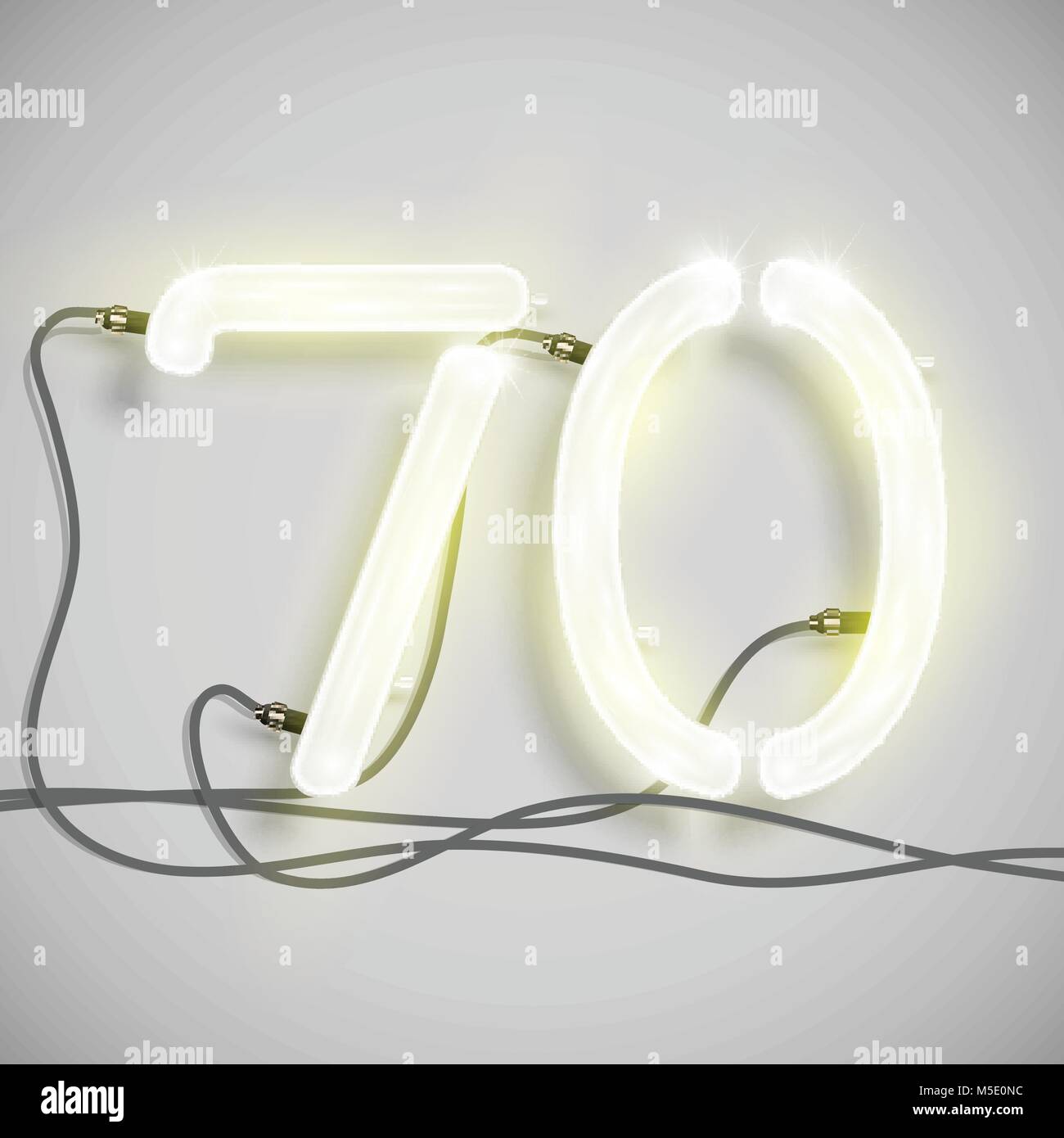 Realistic neon number, made by NeON typeset, vector Stock Vector Image ...
