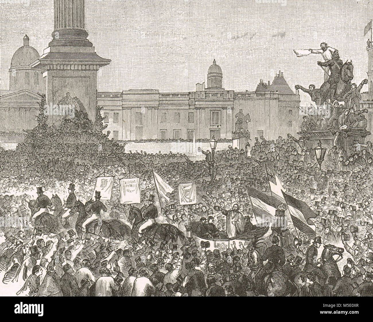 The reception of Giuseppe Garibald, Trafalgar Square London, England ...