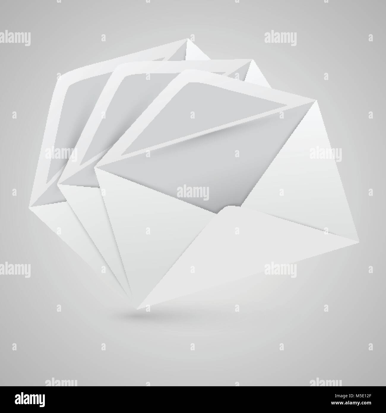 Realistic opened envelopes, vector illustration Stock Vector Image ...