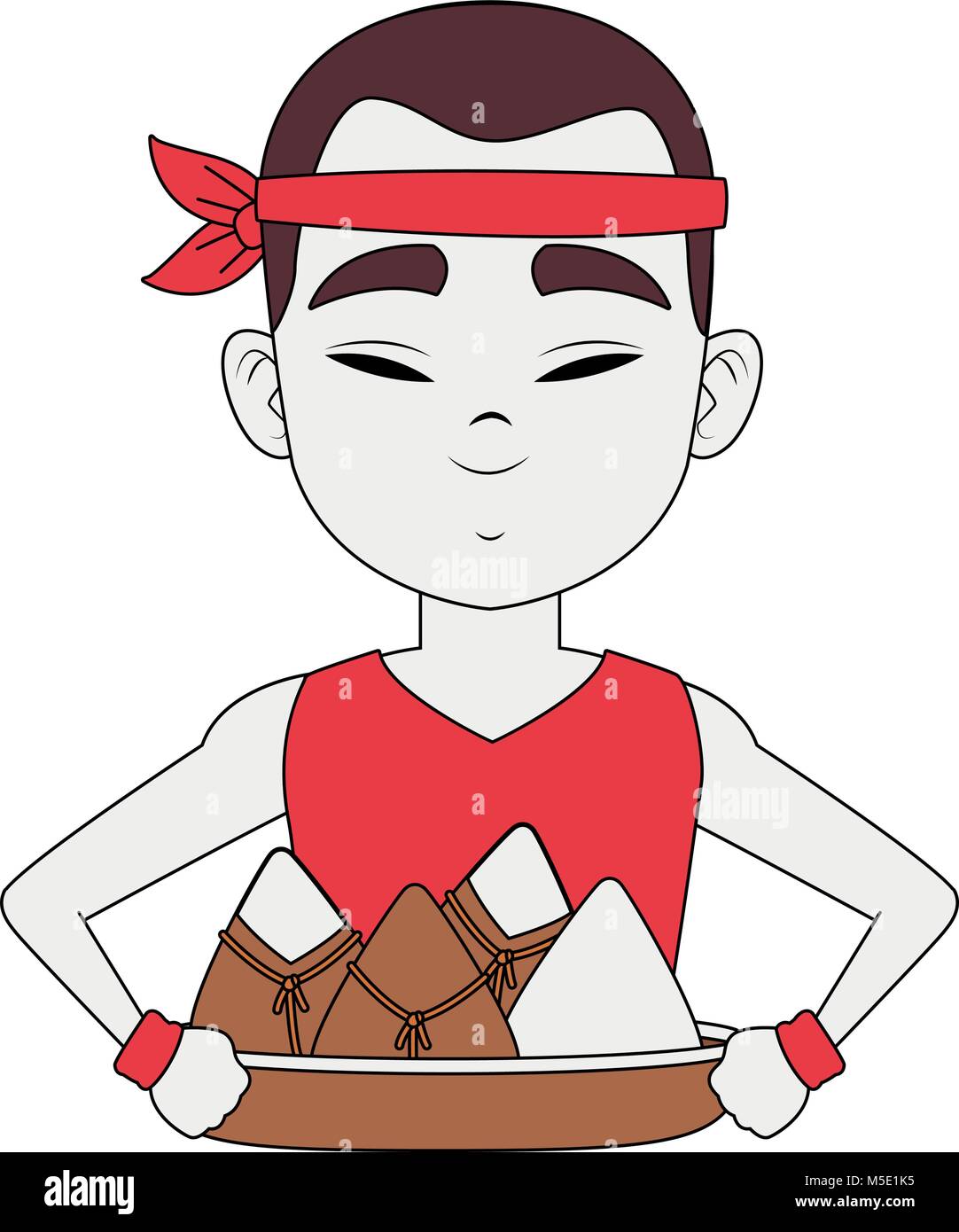 Chinese man eating rice Stock Vector Image & Art - Alamy