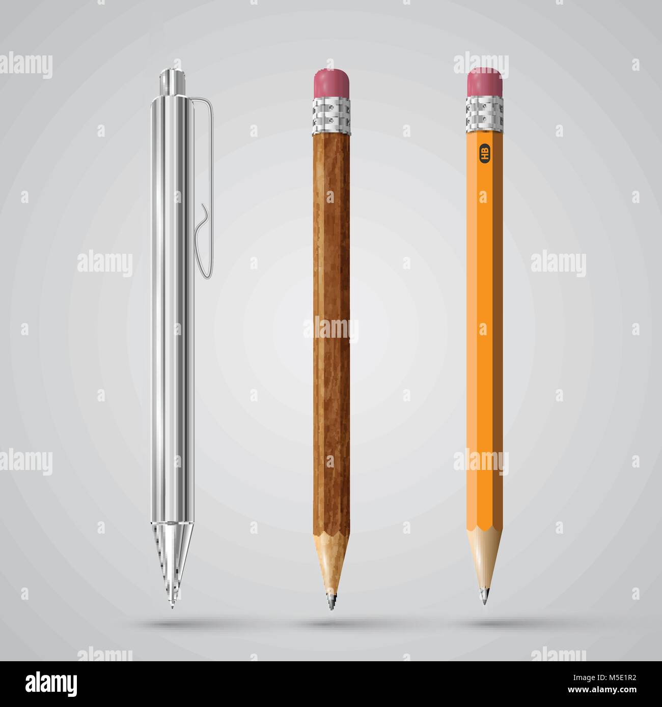 Colorful realistic pen and pencils, vector Stock Vector Image & Art - Alamy