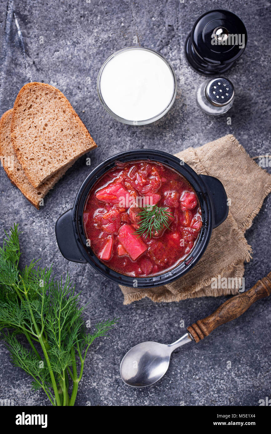 Traditional Ukrainian beetroot soup borsch Stock Photo - Alamy