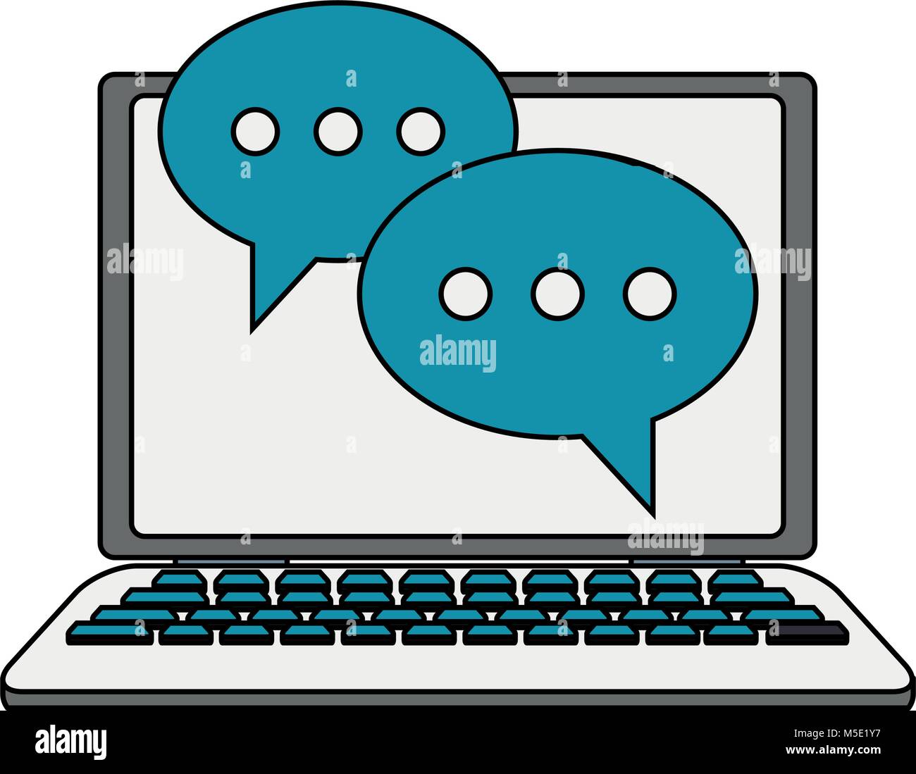Chat bubbles on laptop screen Stock Vector Image & Art - Alamy