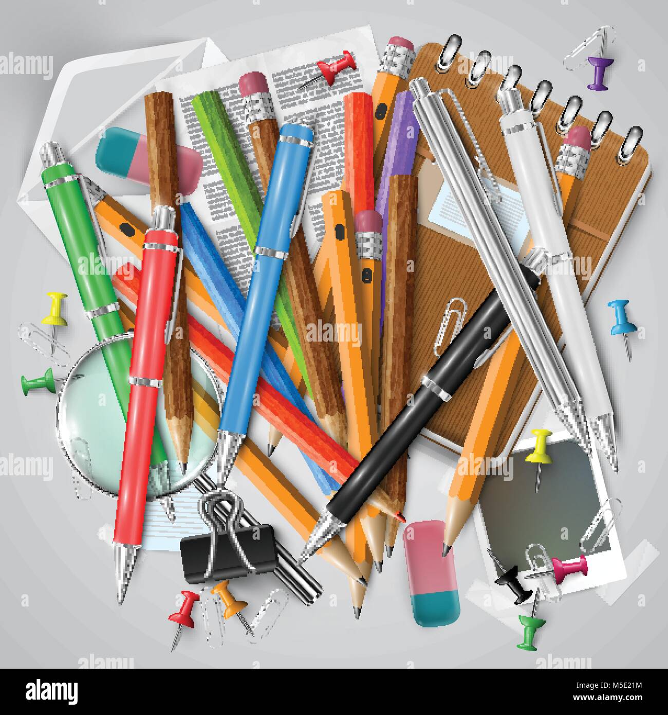 School stuff vector vectors hi-res stock photography and images - Alamy