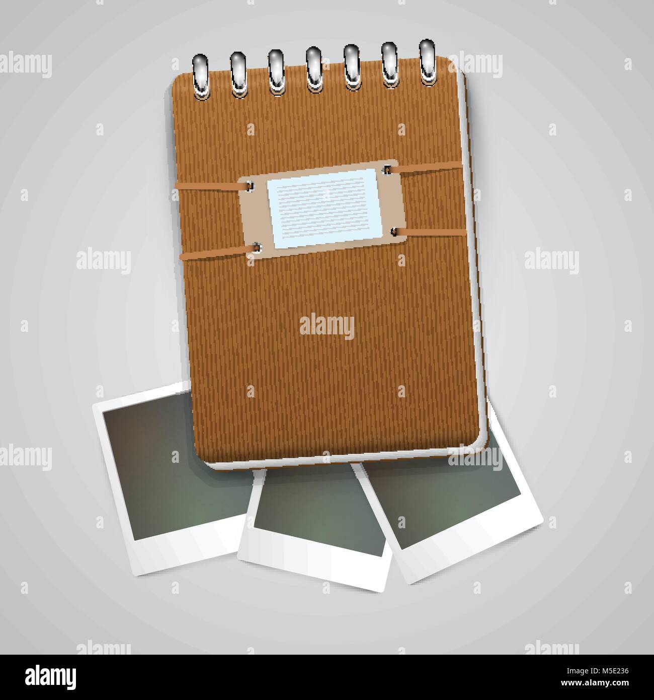 Vintage notebook with photo frames, vector Stock Vector Image & Art - Alamy