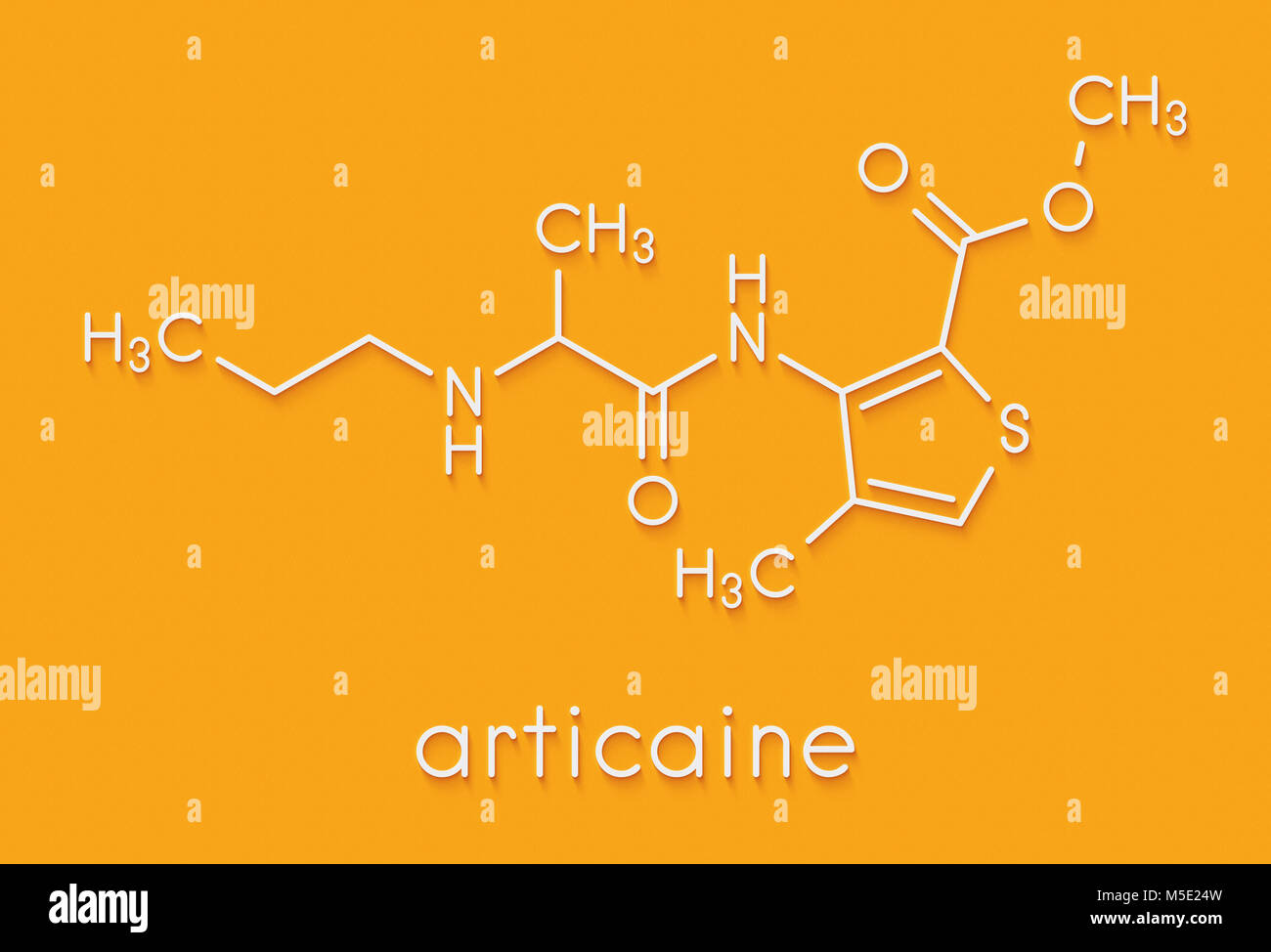 Articaine local anesthetic drug molecule. Skeletal formula Stock Photo ...