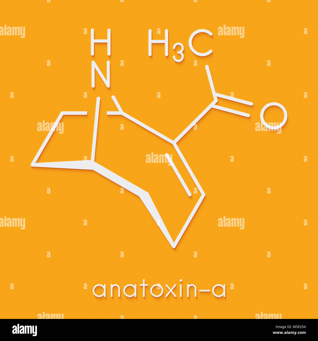 Anatoxin-a (very fast death factor, VFDF) molecule. Skeletal formula ...