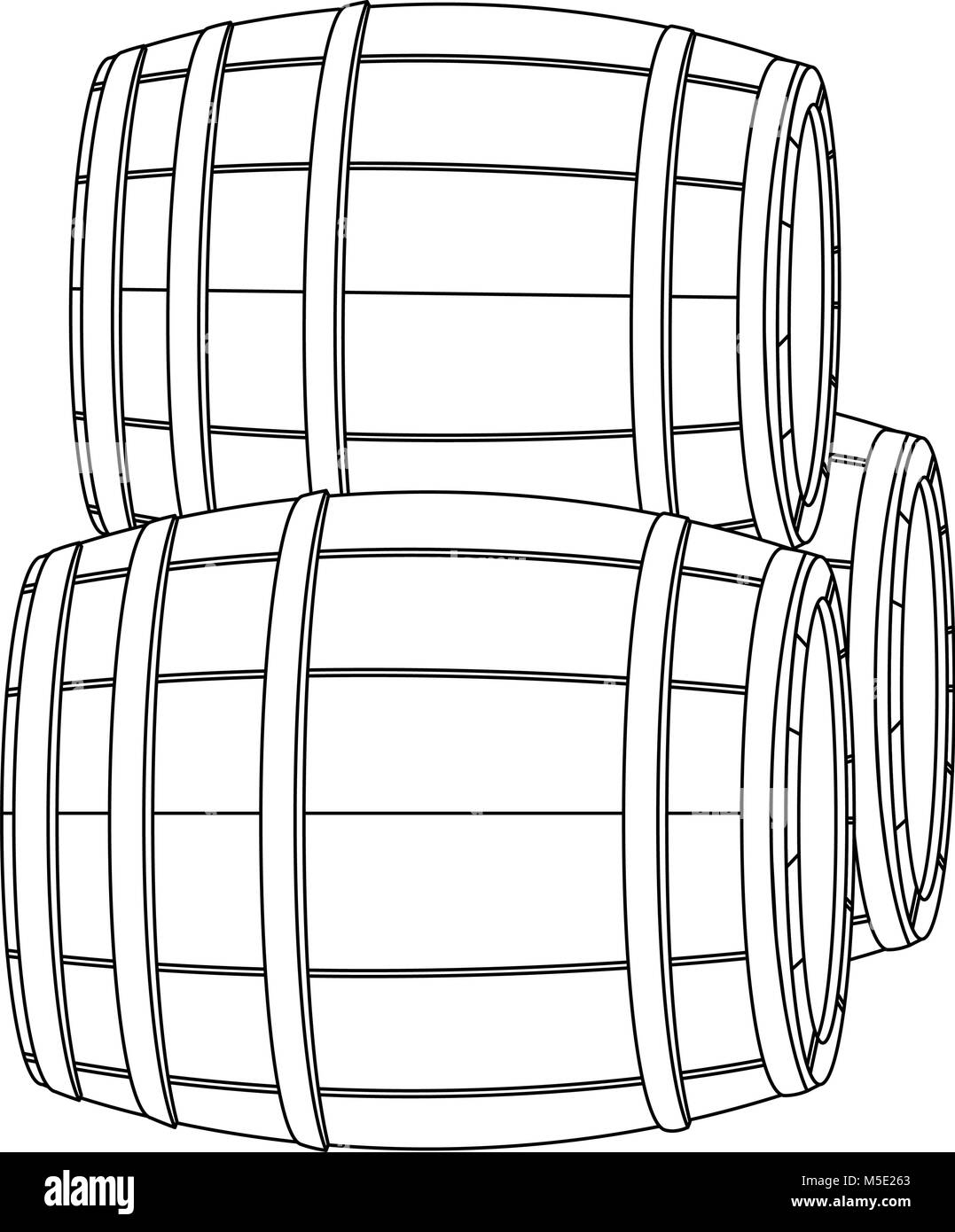 Wooden oak barrels wine Stock Vector Images - Alamy