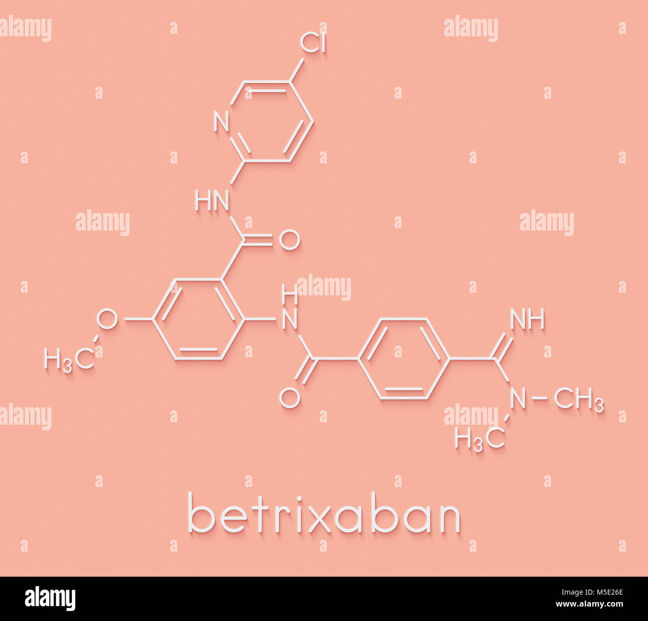 Betrixaban anticoagulant drug molecule. Skeletal formula Stock Photo ...