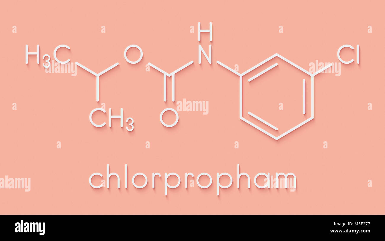 Chlorpropham herbicide molecule. Skeletal formula Stock Photo - Alamy