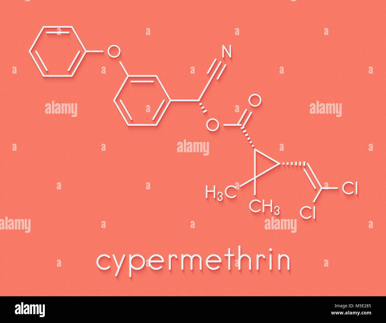 Cypermethrin insecticide molecule. Skeletal formula Stock Photo - Alamy