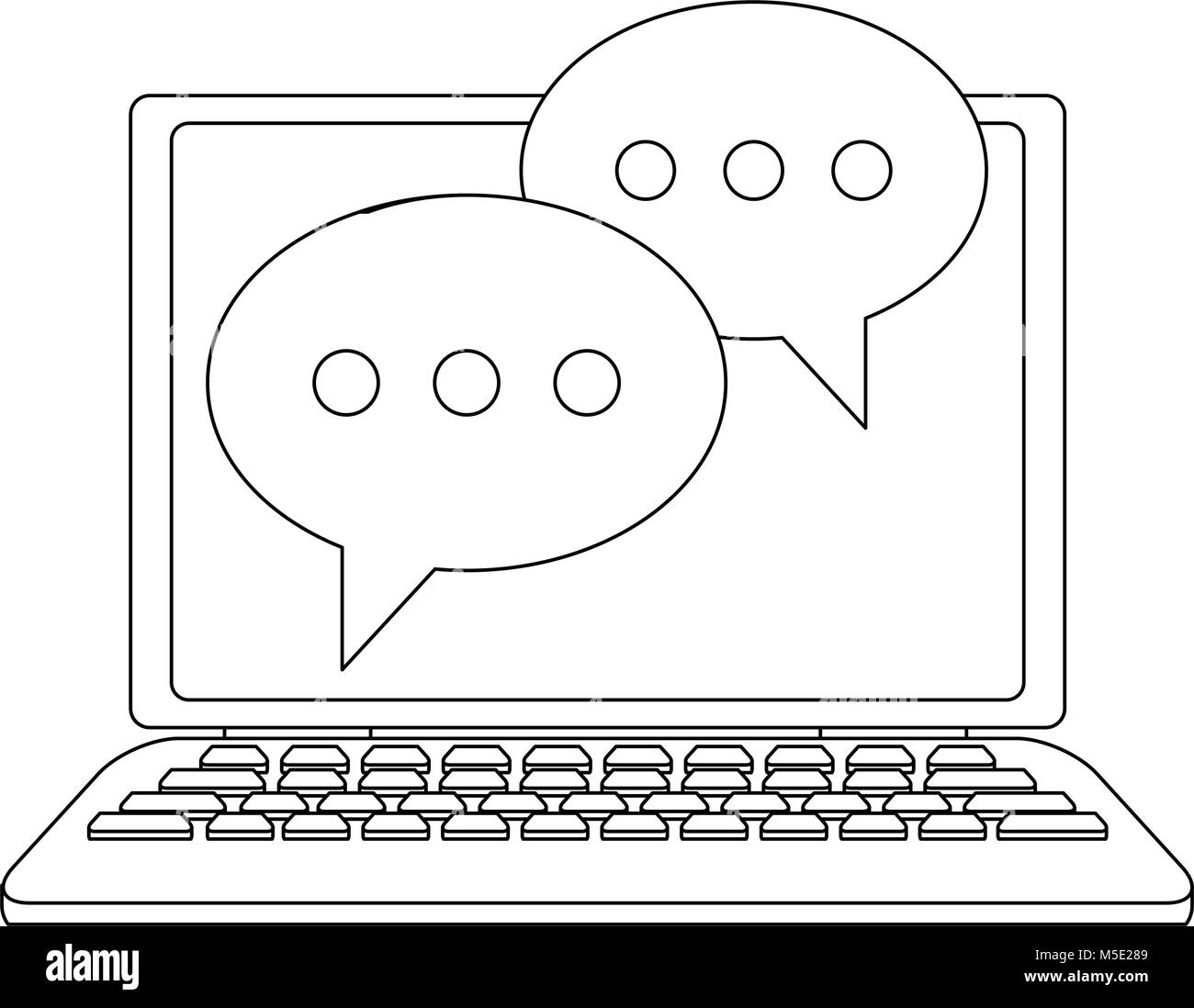 Chat bubbles on laptop screen Stock Vector Image & Art - Alamy