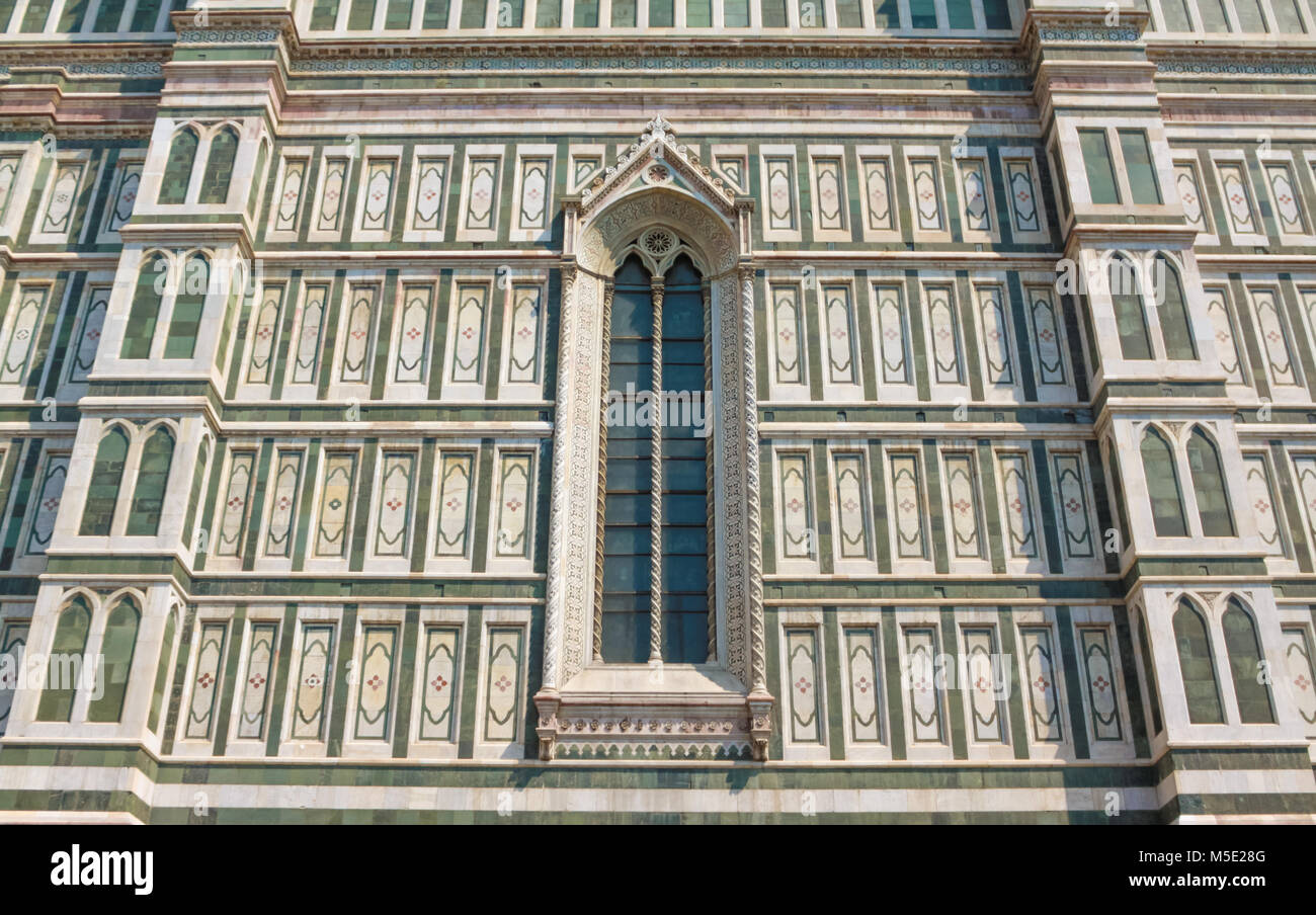 FLORENCE DUOMO WINDOW IN NEO GOTHIC STYLE Stock Photo - Alamy