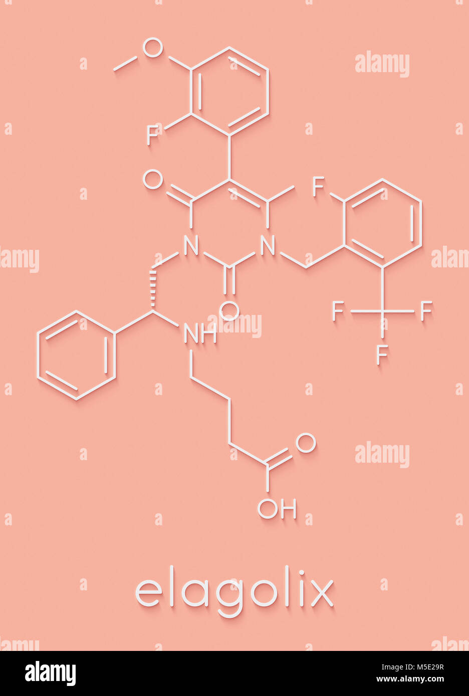 Elagolix drug molecule (gonadotropin-releasing hormone receptor ...