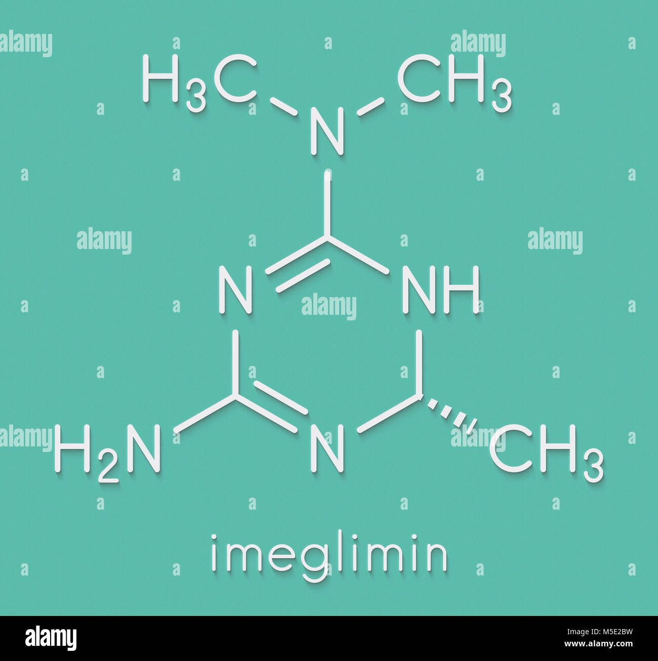 Imeglimin diabetes drug molecule. Skeletal formula Stock Photo - Alamy