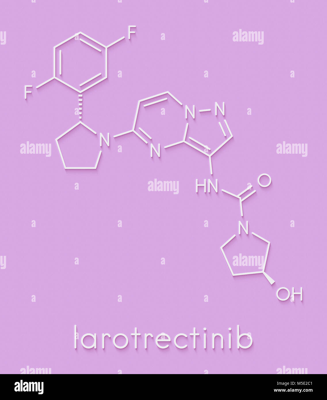 Larotrectinib cancer drug molecule. Skeletal formula Stock Photo - Alamy