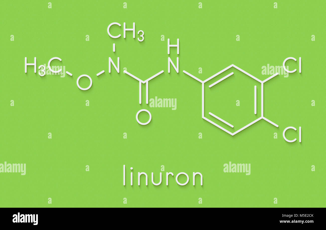 Linuron herbicide molecule. Skeletal formula Stock Photo - Alamy
