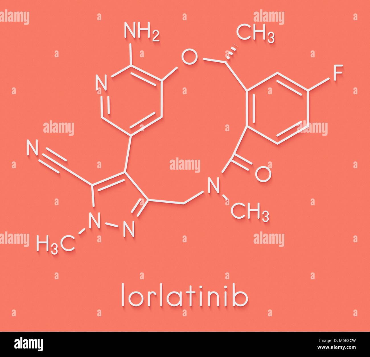 Lorlatinib cancer drug molecule. Skeletal formula Stock Photo - Alamy