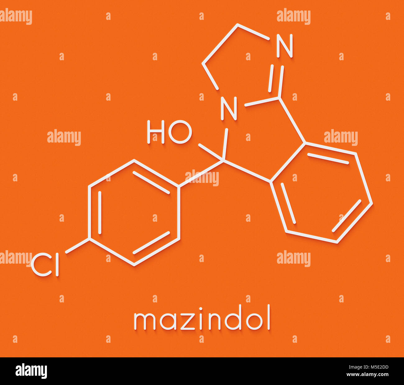 Mazindol appetite suppressant drug molecule. Skeletal formula Stock ...