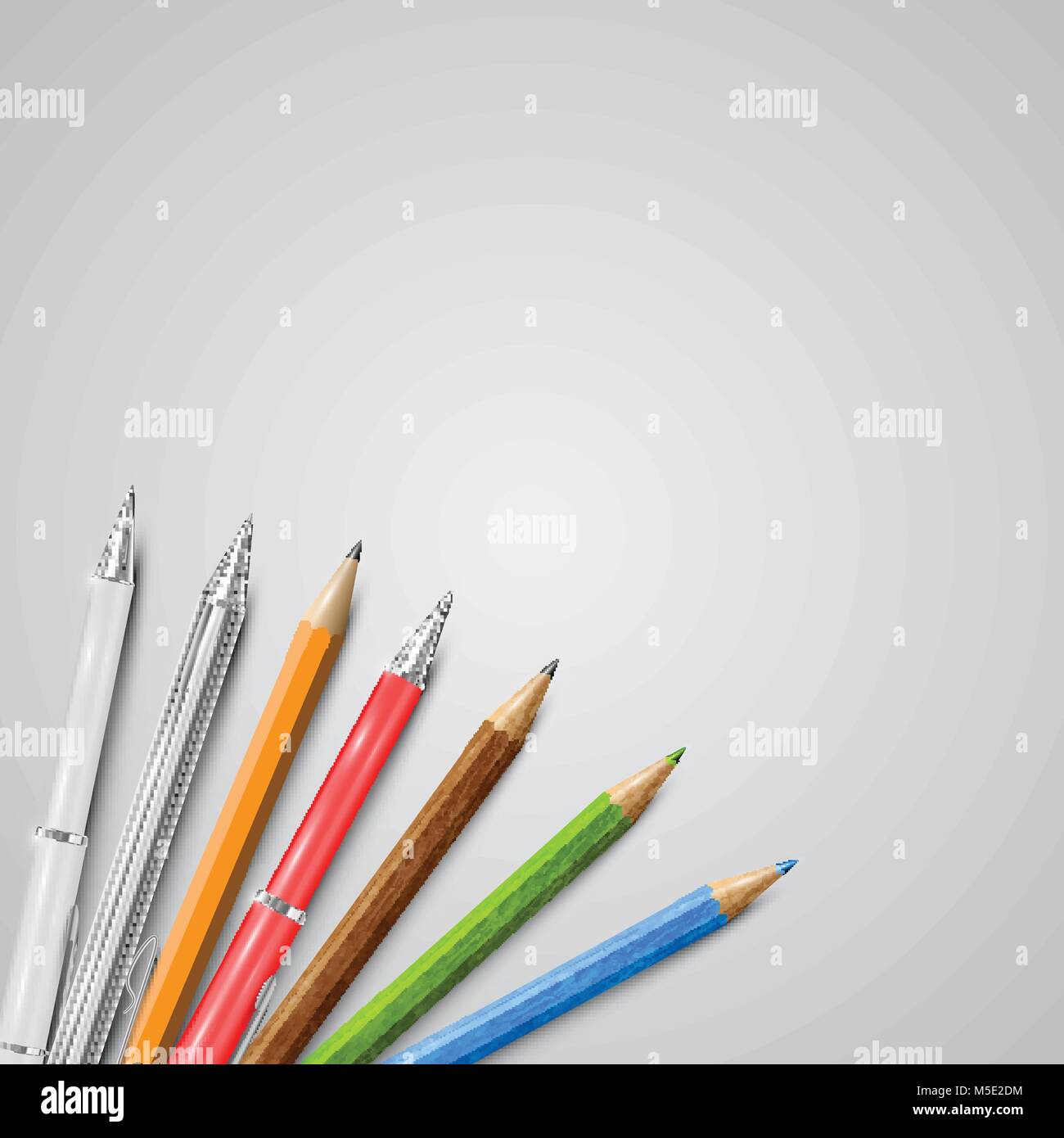 Office or school stuffs and items on white background, vector Stock ...