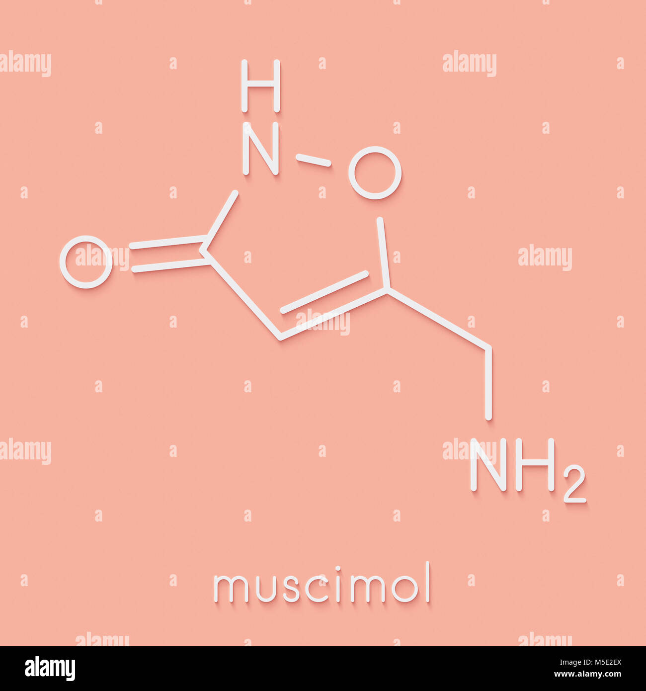 Muscimol (agarin, pantherine) molecule. Main psychoactive component of ...