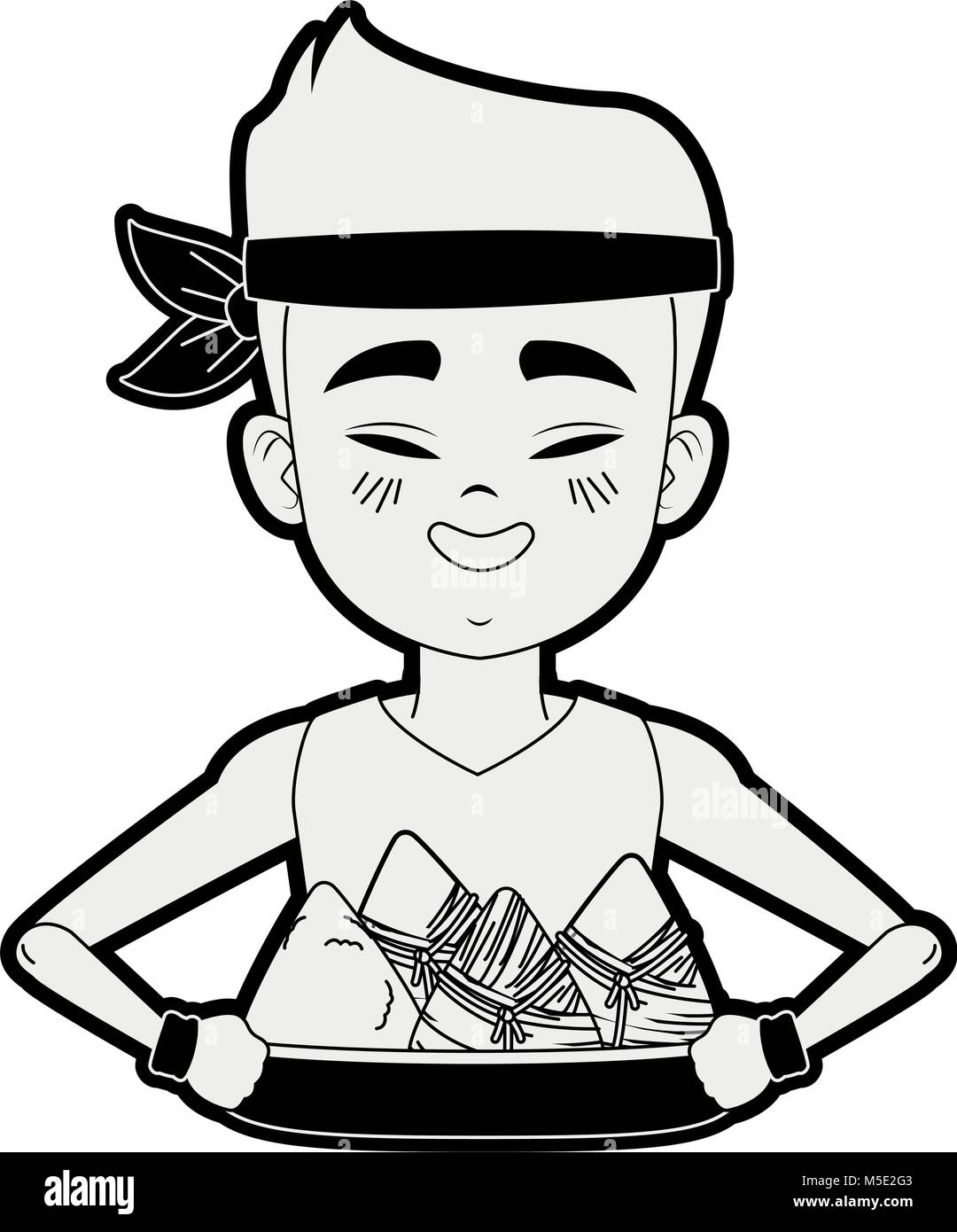 Chinese man eating rice Stock Vector Image & Art - Alamy