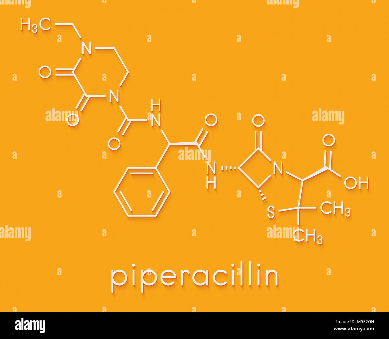 Piperacillin antibiotic drug molecule. Skeletal formula Stock Photo - Alamy