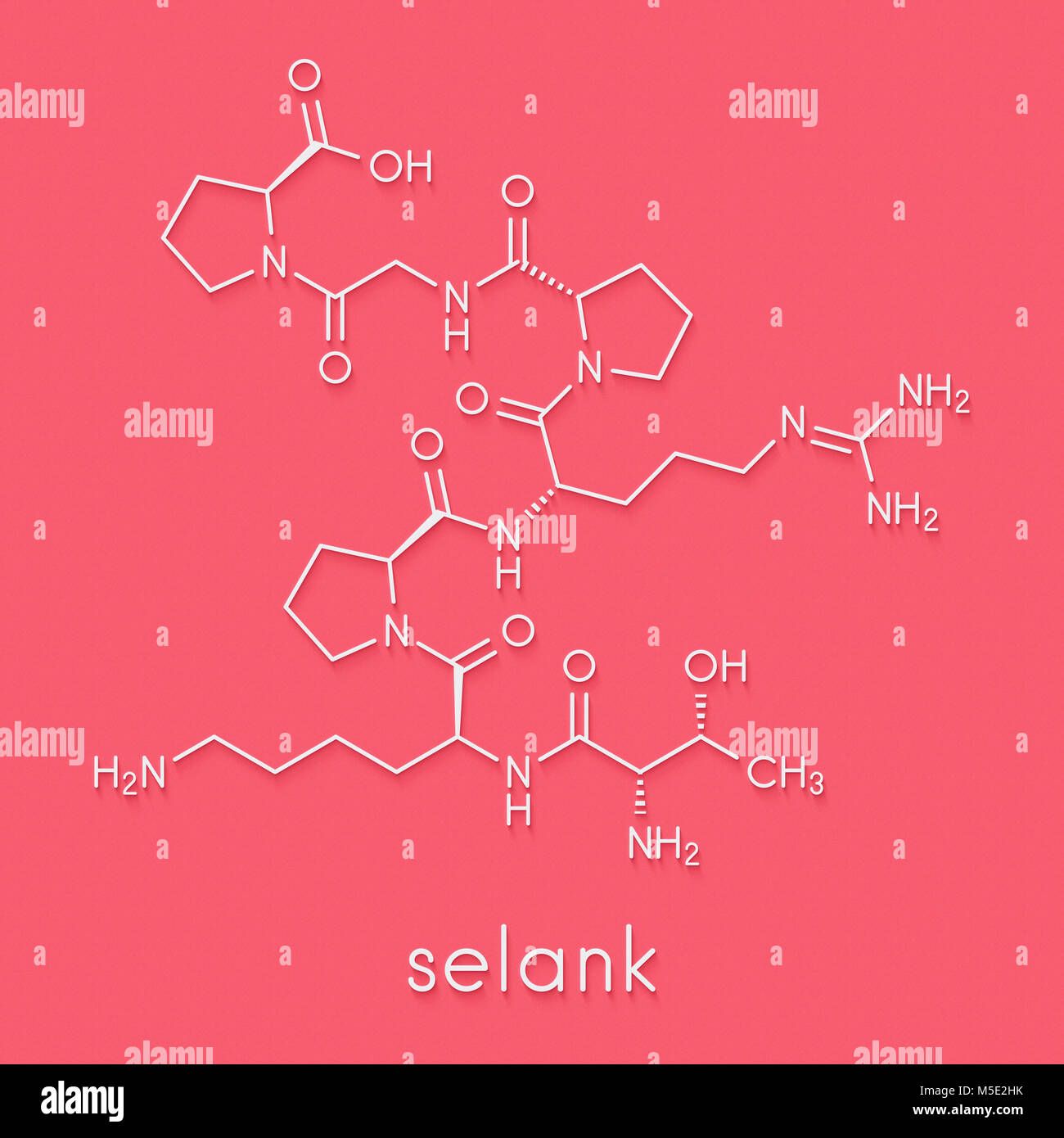 Selank nootropic and anxiolytic peptide drug molecule. Skeletal formula ...