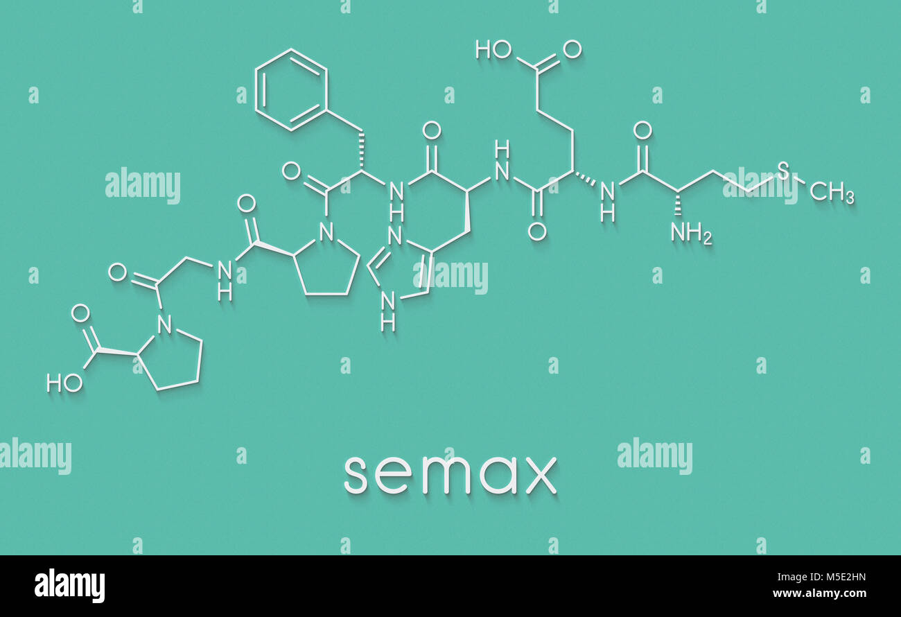 Semax peptide drug molecule. Skeletal formula Stock Photo - Alamy