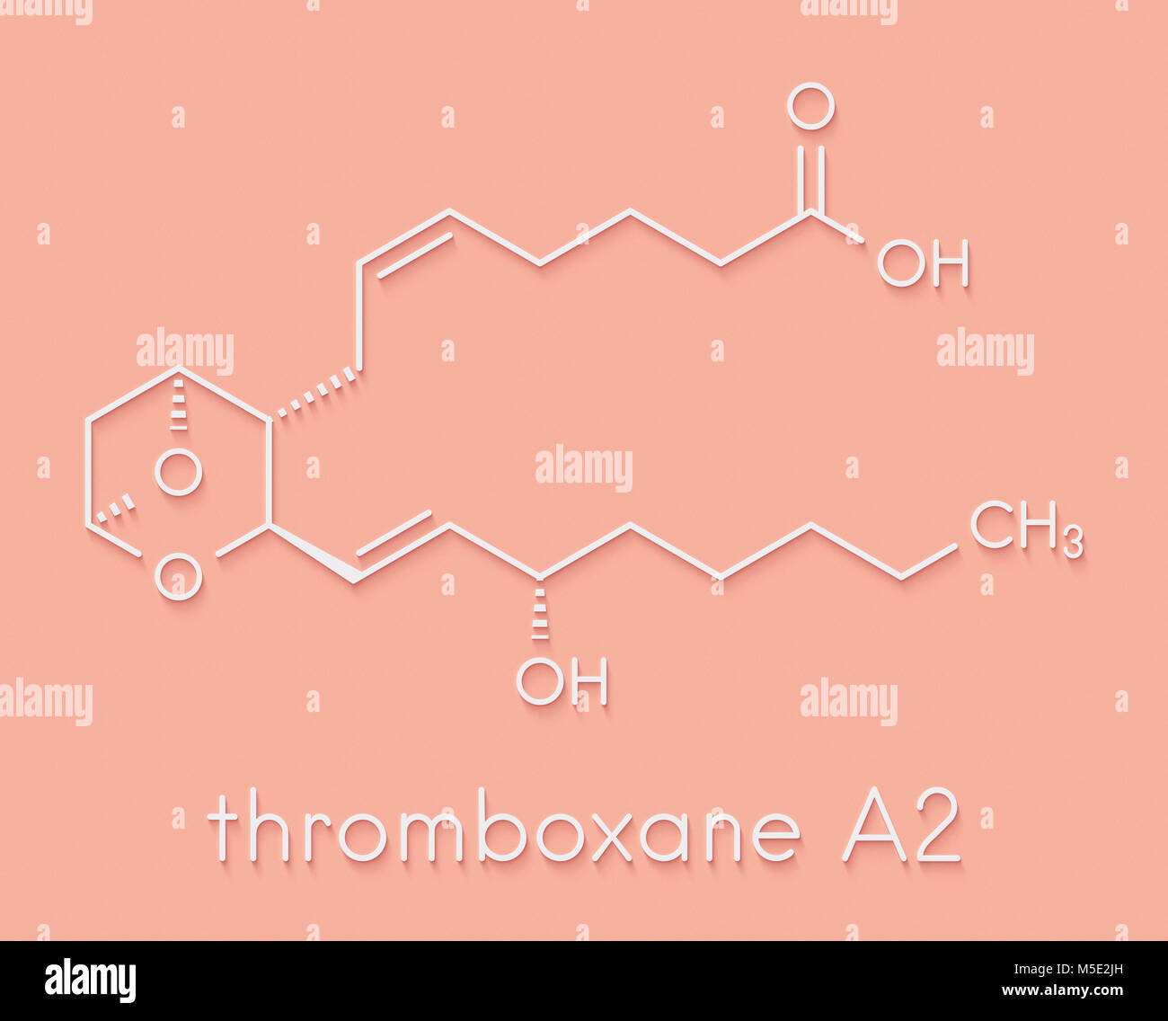 Thromboxane A2 (TXA2) molecule. Skeletal formula Stock Photo - Alamy