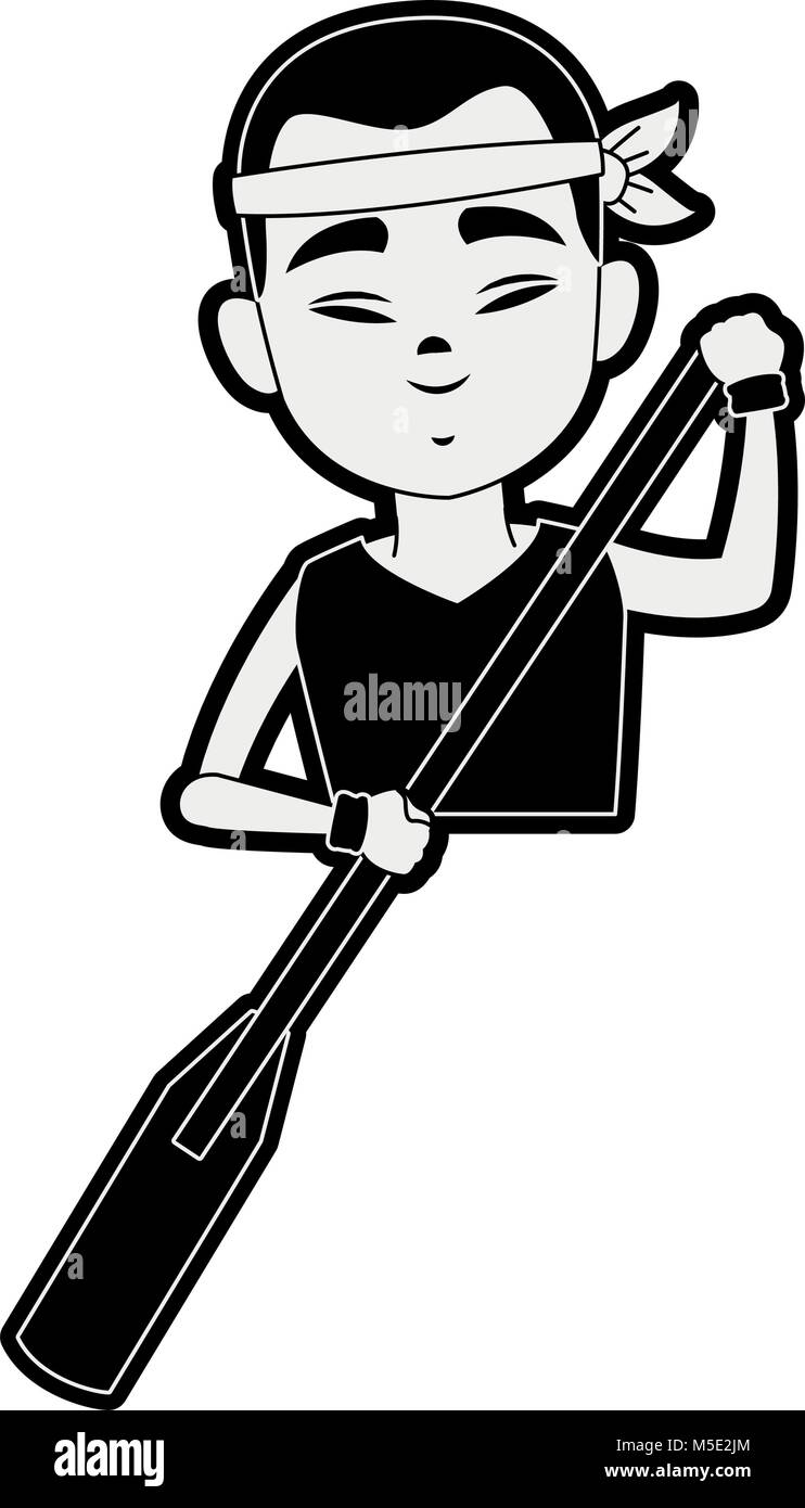 Chinese man with paddle, dragon boat festival Stock Vector Image & Art ...
