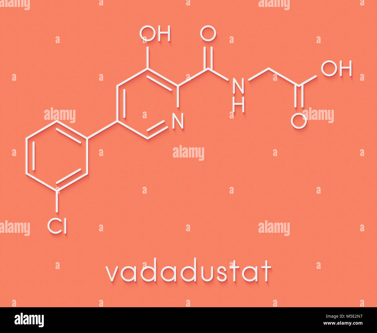 Vadadustat drug molecule. Skeletal formula Stock Photo - Alamy