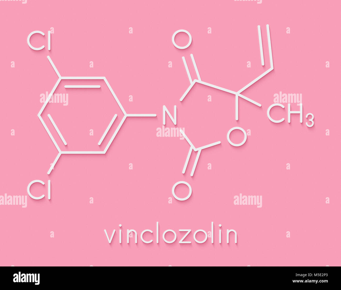 Vinclozolin fungicide molecule. Skeletal formula Stock Photo - Alamy