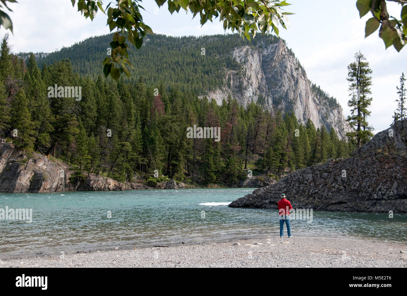 Fishing in Banff Canada Stock Photo - Alamy
