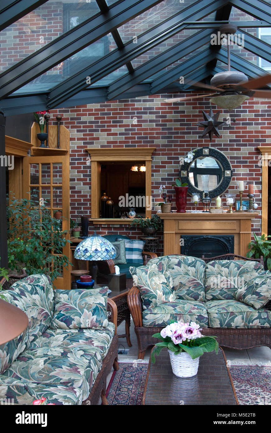Interior of sun room Stock Photo - Alamy