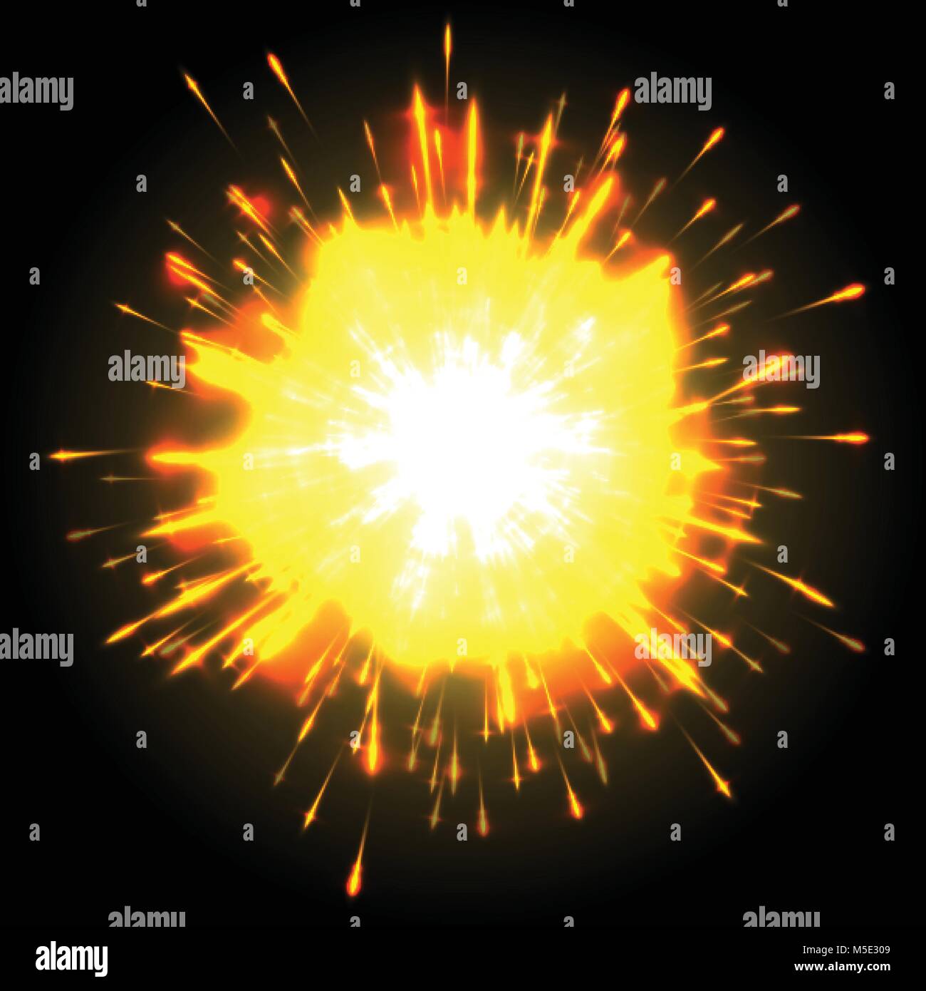Powerful explosion on black background, vector Stock Vector Image & Art ...