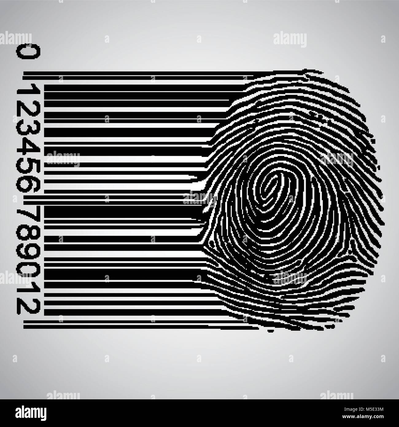 Barcode becoming fingerprint, vector illustration Stock Vector Image ...