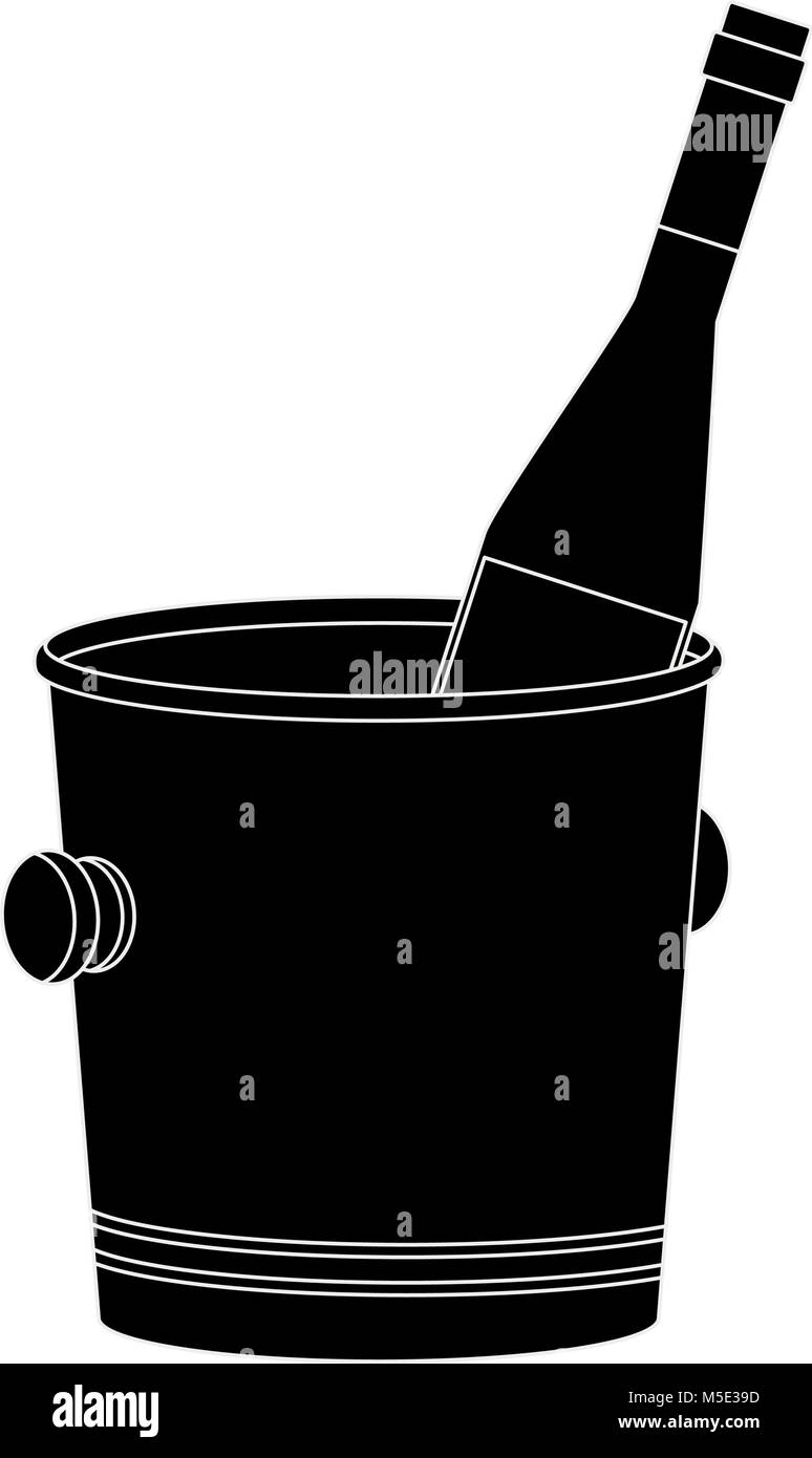 Bottle champagne on ice Black and White Stock Photos & Images - Alamy