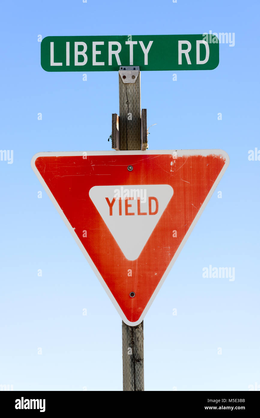 Road signs, Wallowa Valley, Oregon Stock Photo - Alamy