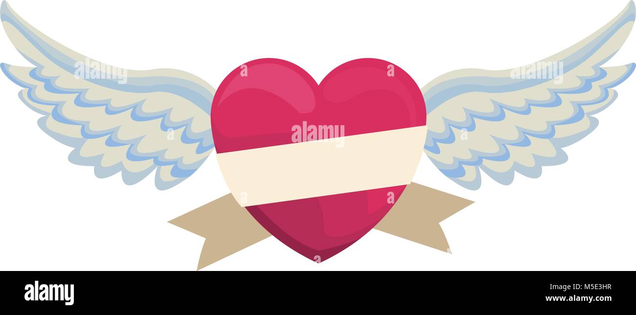 Heart with wings and ribbon banner Stock Vector Image & Art - Alamy