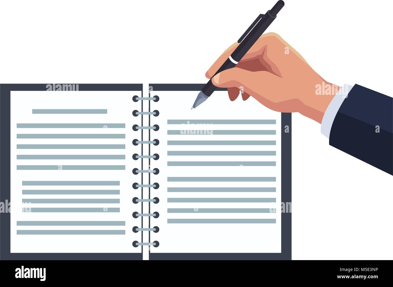 Person writing document table Stock Vector Images - Alamy