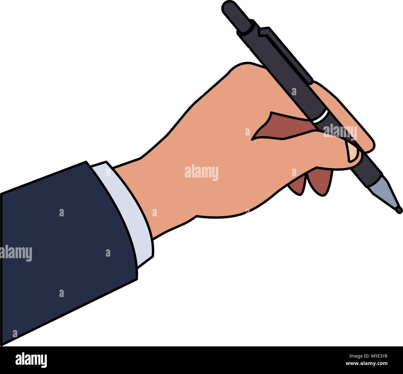 Hand holding pen Stock Vector Image & Art - Alamy