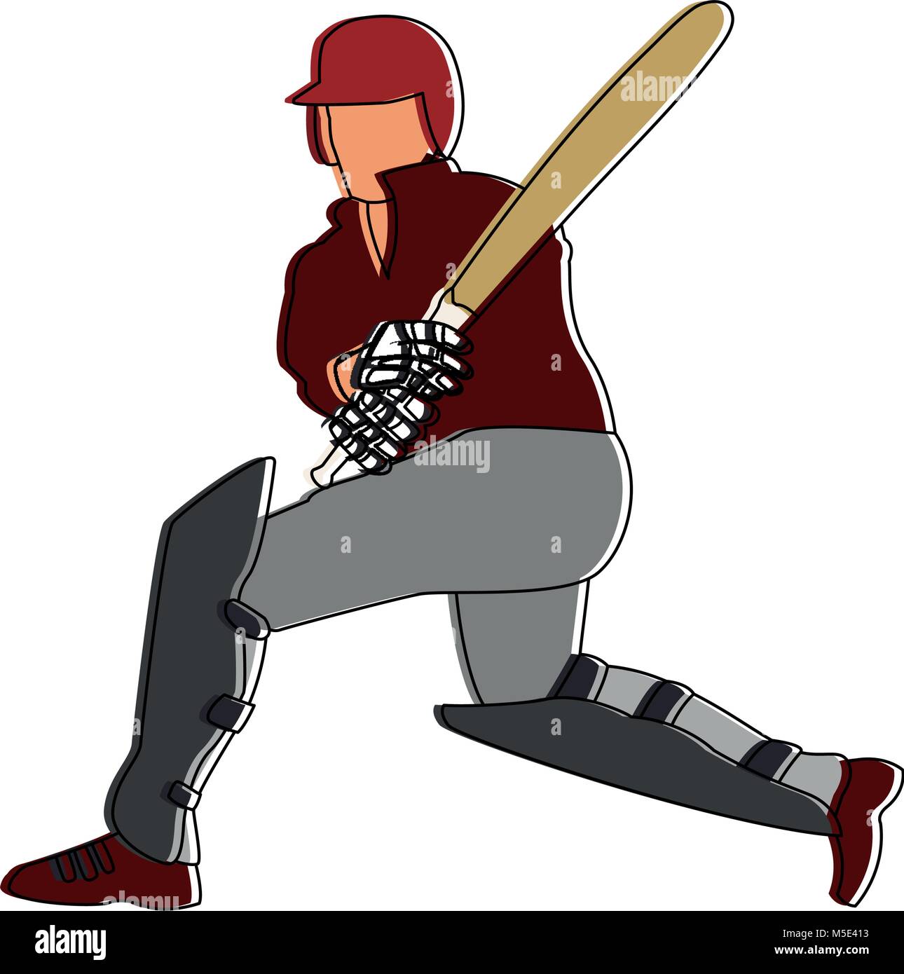 Cricket player with racket Stock Vector Image & Art - Alamy