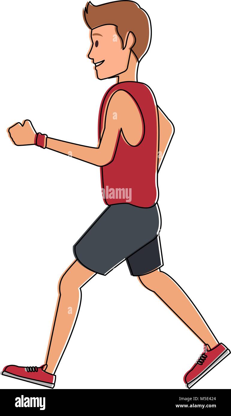 Fitness man running cartoon Stock Vector Image & Art - Alamy