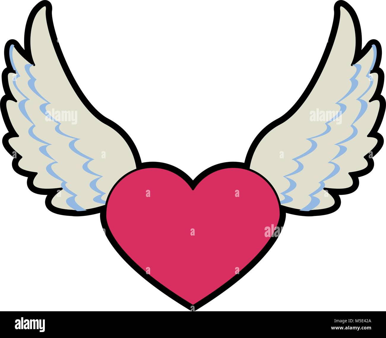 Heart with wings and ribbon banner Stock Vector Image & Art - Alamy