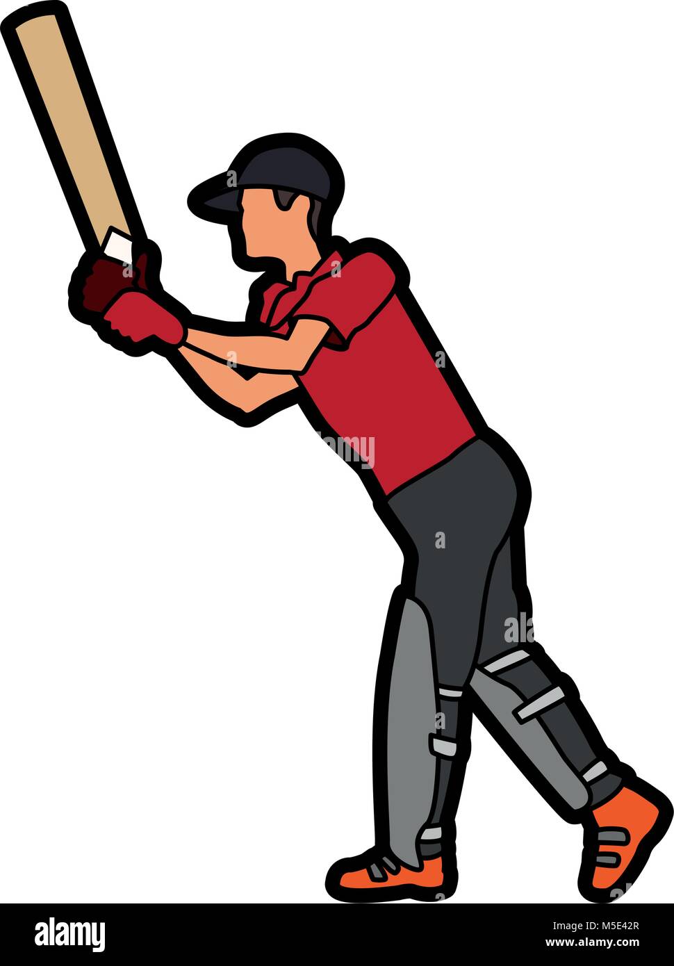 Cricket player with racket Stock Vector Image & Art - Alamy
