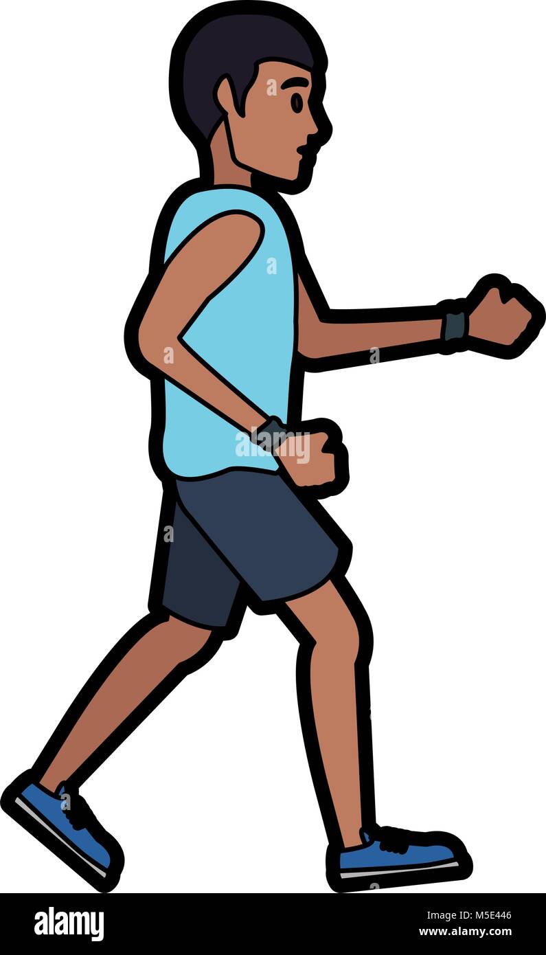 Fitness man running cartoon Stock Vector Image & Art - Alamy